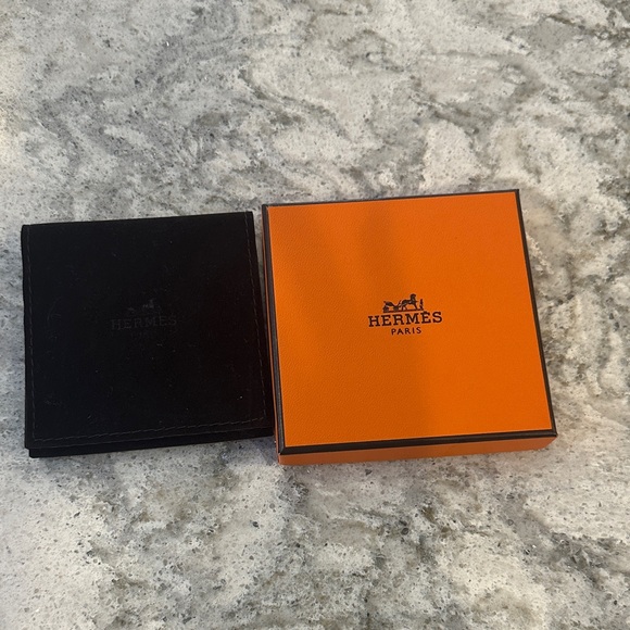 Hermes | Accessories | Hermes Orange And Black Jewelry Box With Velvet ...